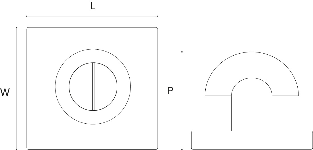 HAMMERED HALF MOON TURN & RELEASE SQUARE - Turnstyle Designs