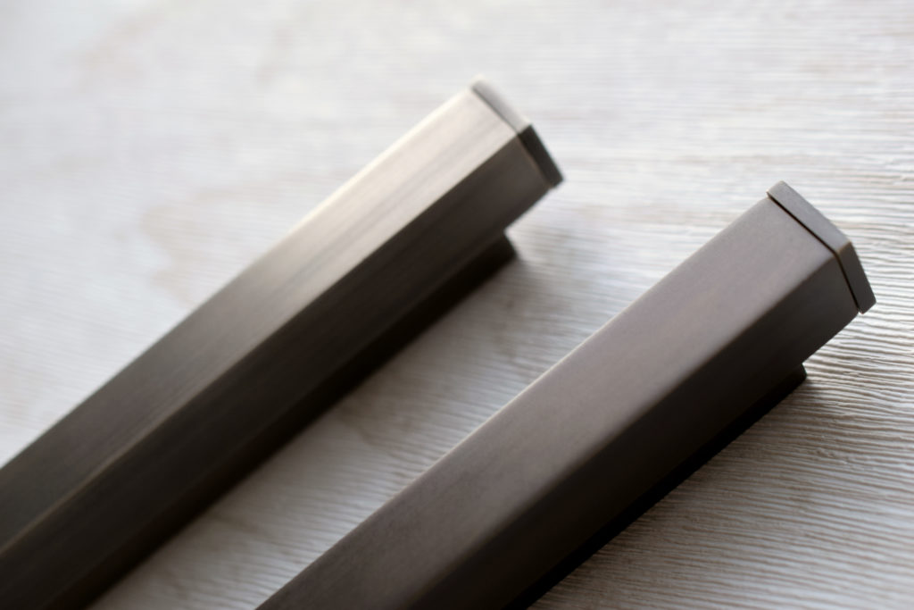 Square Scroll Solid Cabinet Handle S2233_Vintage Nickel_EDITED - Turnstyle Designs