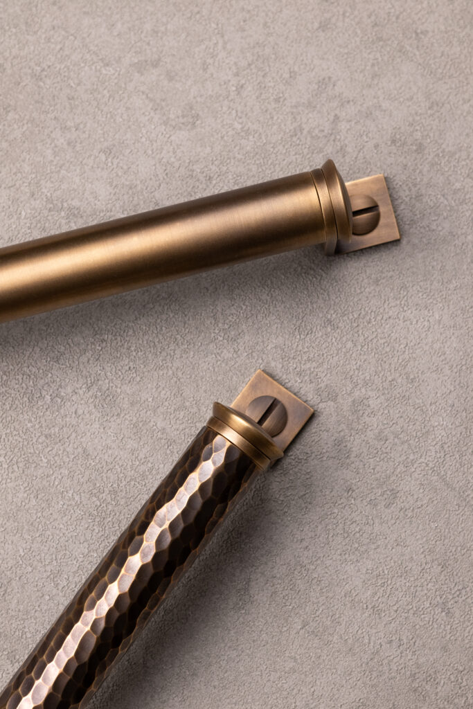 Barel Solid KS2000, Hammered HK2000 Bracket Pull Handle_ Fine Antique Brass, Burnished Brass (8 ...